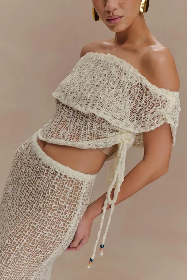 Meshki Cordelia Off Shoulder Knit Top