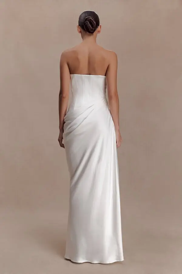 Meshki Grace Strapless Draped Waist Maxi Dress