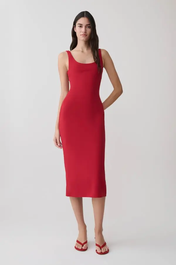 Meshki Allyra Scoop Stretch Crepe Midi Dress