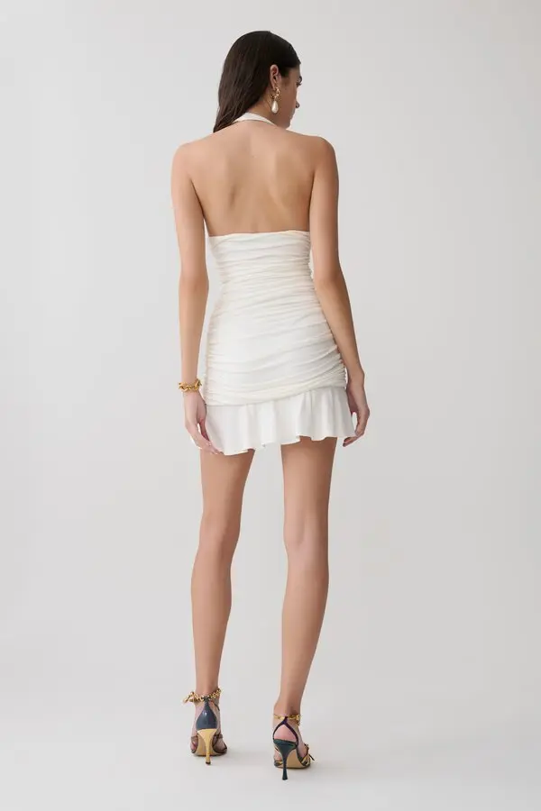 Meshki Peregrine Modal Halter Mini Dress - Ivory