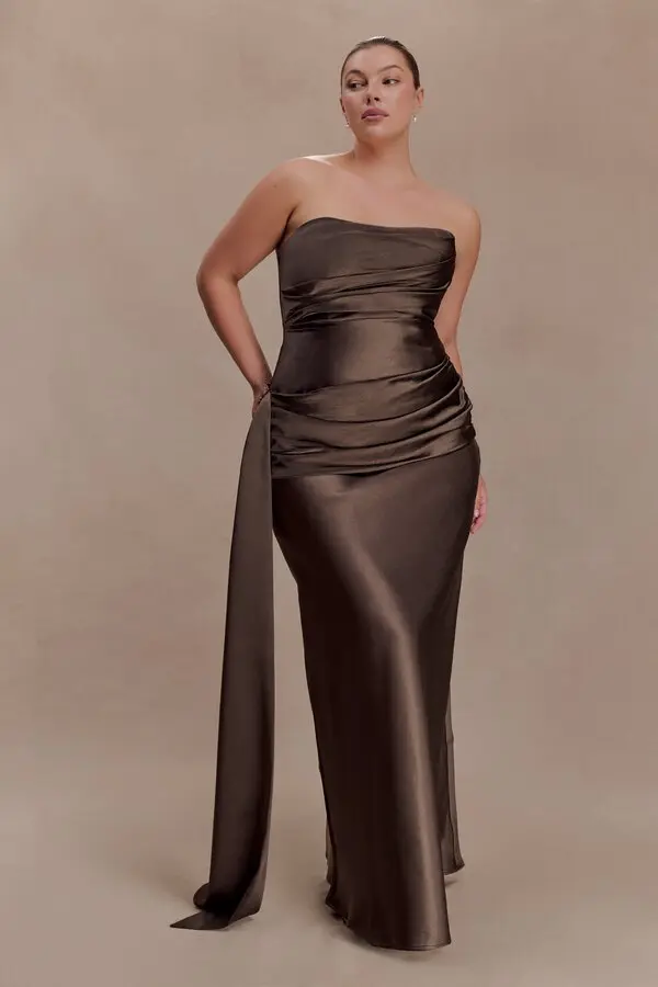Meshki Sarah Strapless Maxi Dress With Waist Tie