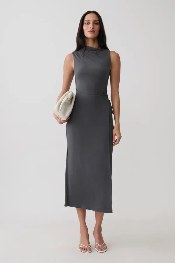 Meshki Euphemia Cupro Midi Wrap Dress