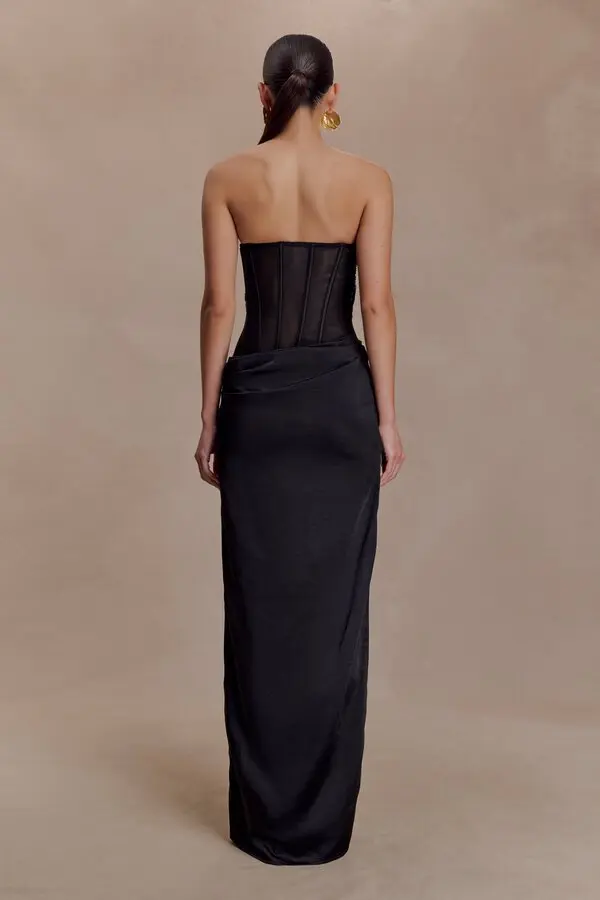 Meshki Asha Floral Mesh And Satin Maxi Dress