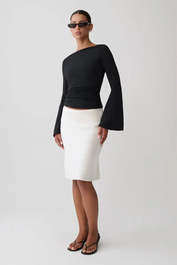 Meshki Sofiane Silk Blend Midi Skirt