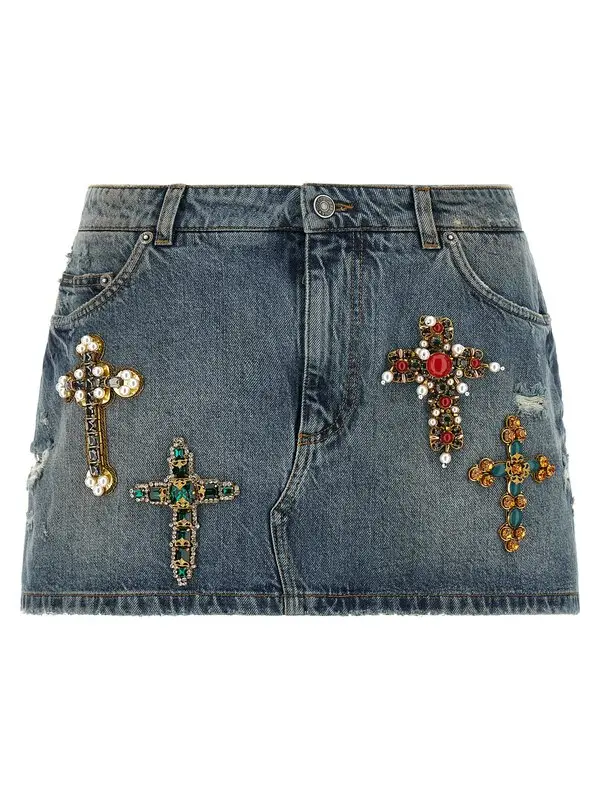 Dolce & Gabbana Embroidery Skirt - Blue