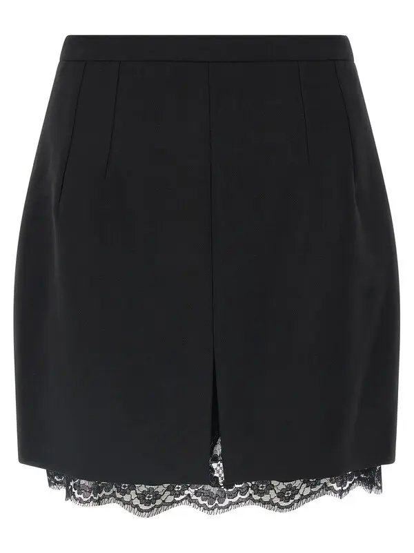 Dolce & Gabbana Double Crêpe Wool Skirt - Black