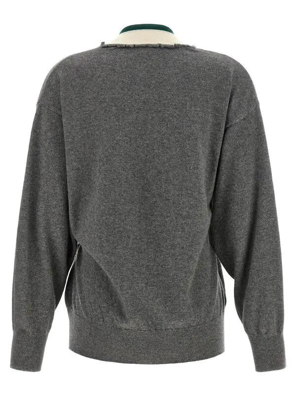 Dries Van Noten Toma' Sweater With Crossed Closure - Gray