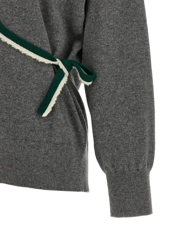 Dries Van Noten Toma' Sweater With Crossed Closure - Gray