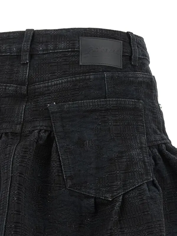 GANNI Lurex Denim Skirt