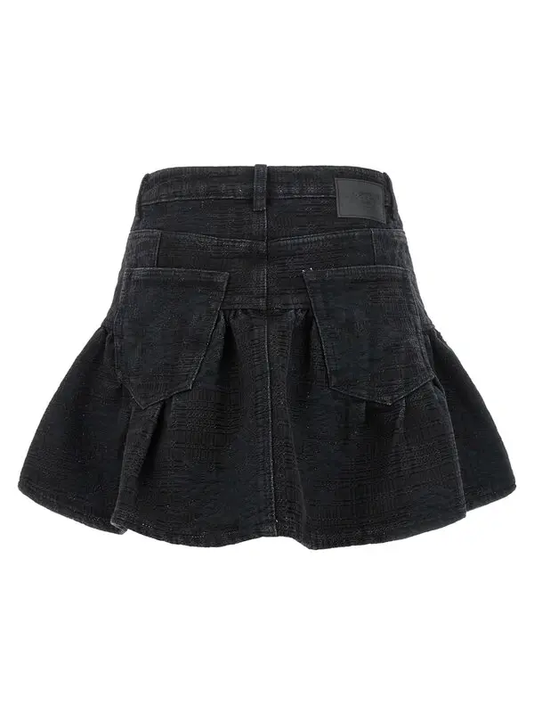 GANNI Lurex Denim Skirt