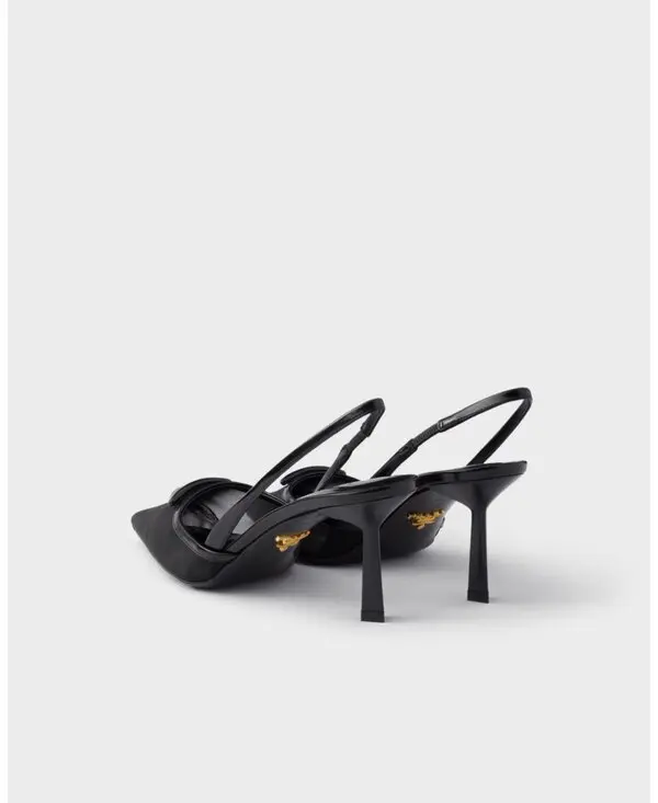 Prada Mesh Fabric Slingback Pumps