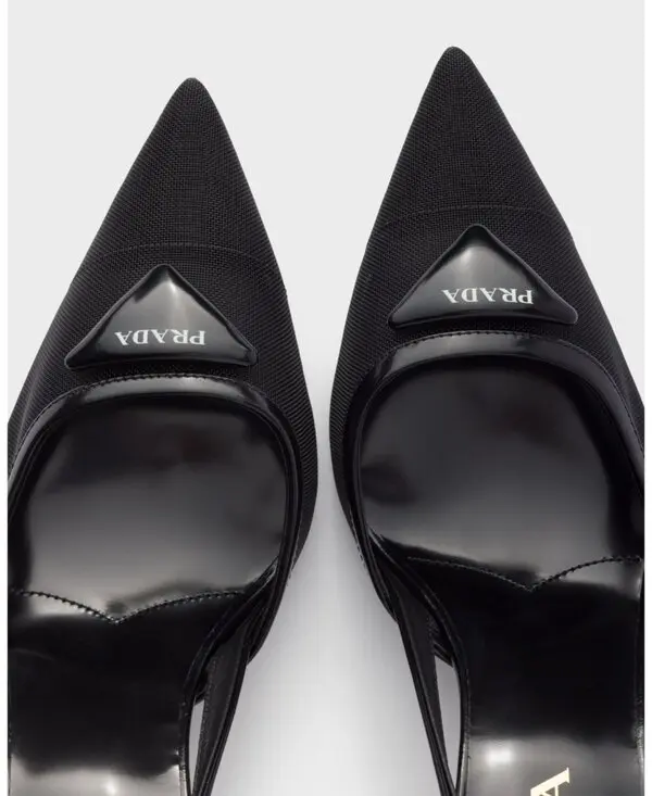 Prada Mesh Fabric Slingback Pumps