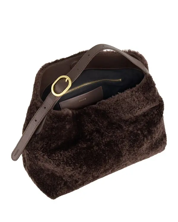 Vince Small Shearling & Leather Hobo