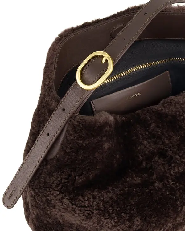 Vince Small Shearling & Leather Hobo