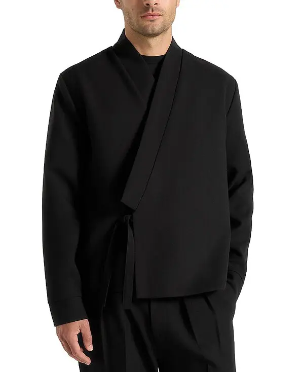 Manière De Voir Robin Textured Kimono Wrap Jacket