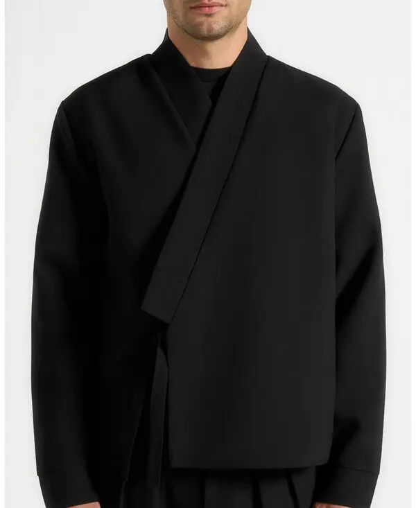 Manière De Voir Robin Textured Kimono Wrap Jacket