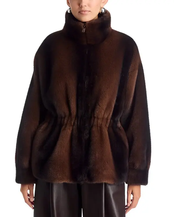 DUCIE Kai Faux Fur Zip Front Jacket