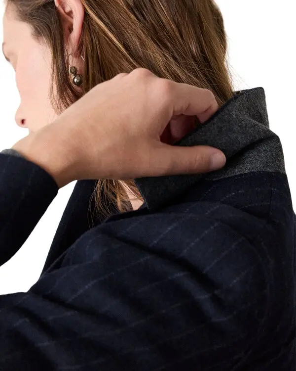 Whistles Pinstriped One Button Blazer