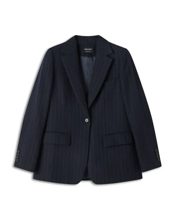 Whistles Pinstriped One Button Blazer