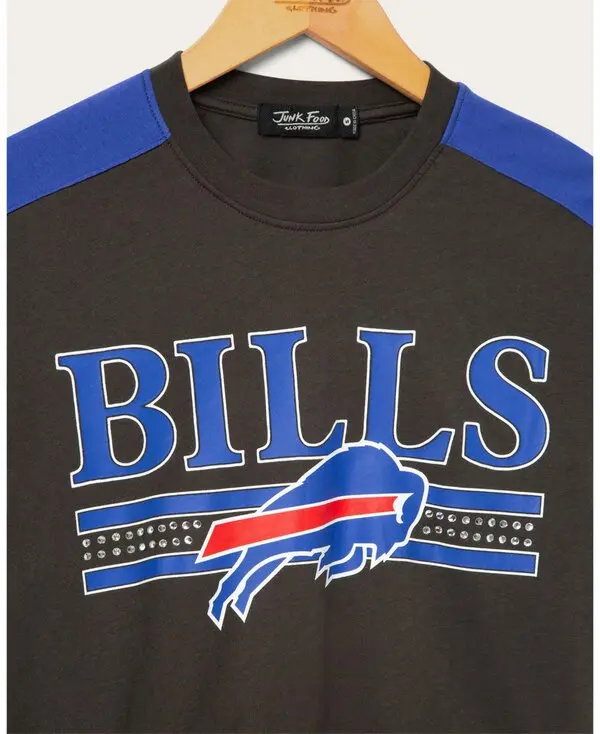 Junk Food Clothing Buffalo Bills Striped Bling Crop Tee