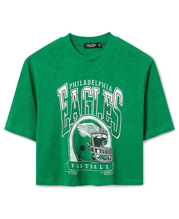 Junk Food Clothing Philadelphia Eagles Helmet Mock Neck Crop Tee