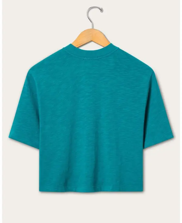 Junk Food Clothing Miami Dolphins Helmet Mock Neck Crop Tee
