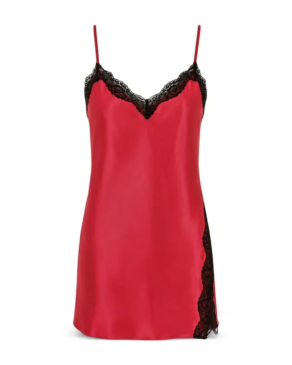 IN BLOOM BY JONQUIL Lace Trim Stretch Satin Chemise