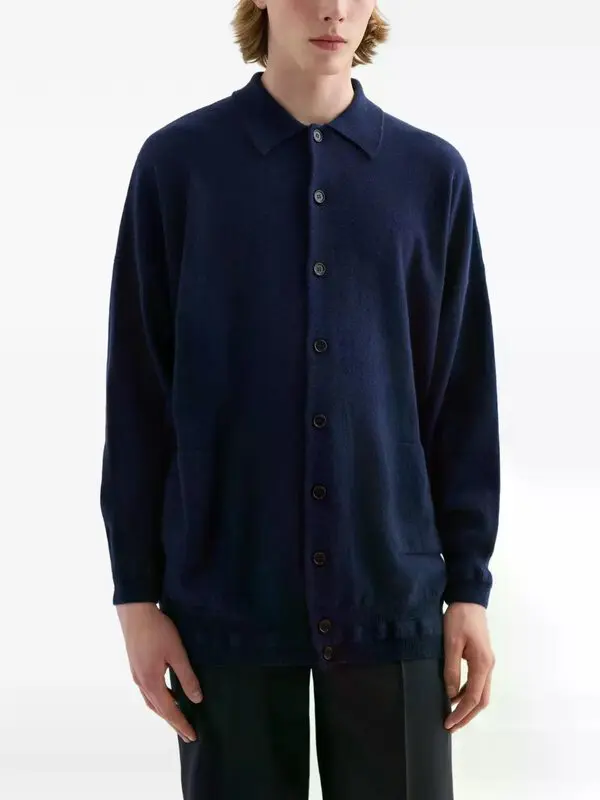 JIL SANDER Cashmere Polo Cardigan