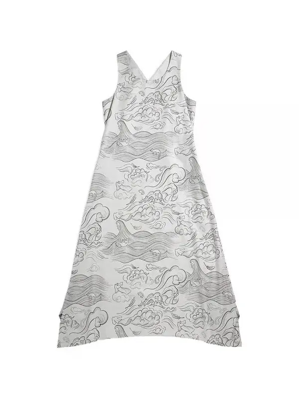 FUTURE CLASSICS Aop Drape Asymmetric Flared Midi Dress