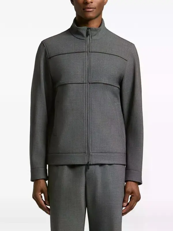 Peserico Zip-up Panelled Sweater