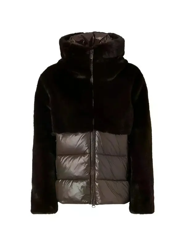 BLAUER. Faux-fur Panelled Puffer Coat
