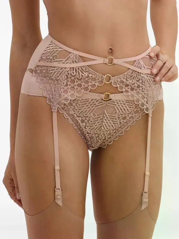 AUBADE Eloge Du Desir Lace-embroidered Suspender Belt