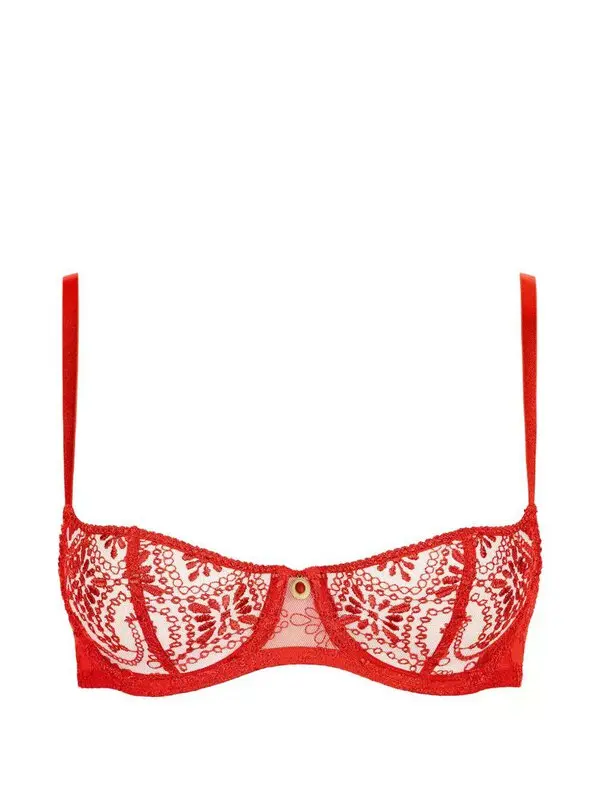 AUBADE Losing My Mind Embroidered Bra - Red