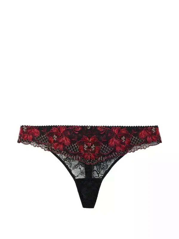 AUBADE Mélodie D'été Embroidered Thong - Black