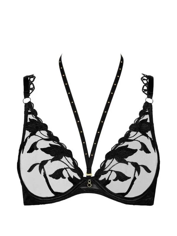 AUBADE Night At Paradise Floral-embroidered Bra - Black