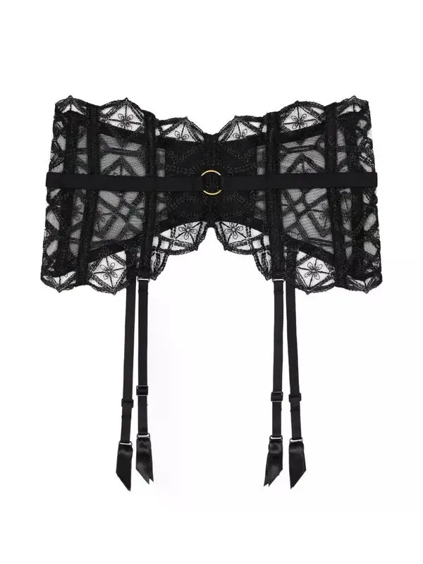 AUBADE Sense Of Illusion Embroidered Waist Cincher - Black
