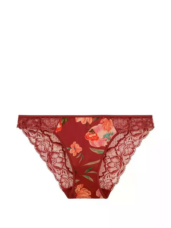 AUBADE Sweetfolk Floral-print Briefs - Brown