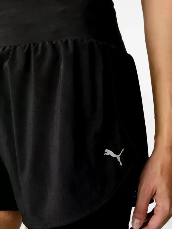 PUMA Dreamrun Drycell Layered Logo-print Shorts