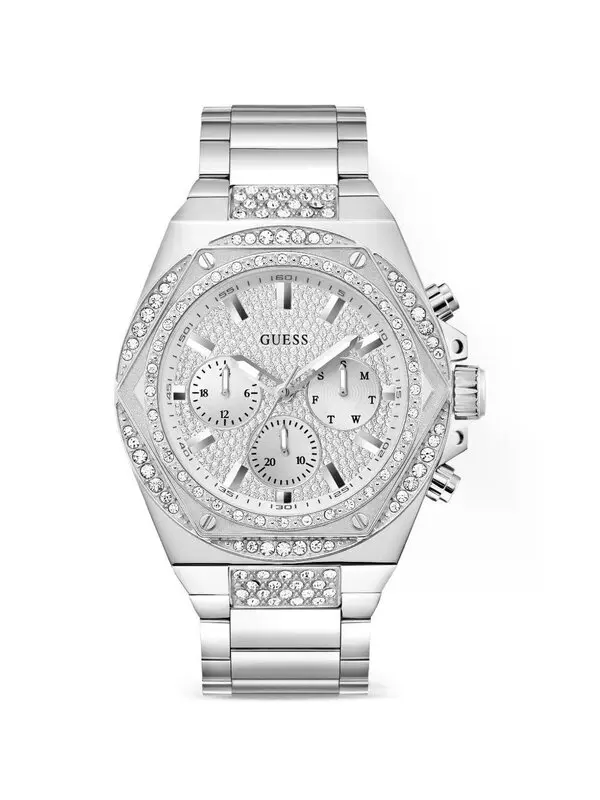 Guess Fury Crystal 47mm Watch - Silver