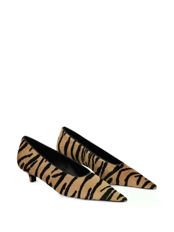 TOTEME Sharp Pony Hair Kitten Pumps Tiger - Neutrals