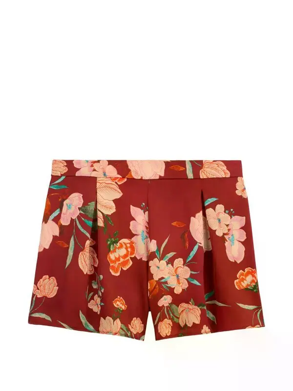 AUBADE Sweet Folk Floral-print Pajama Shorts - Red