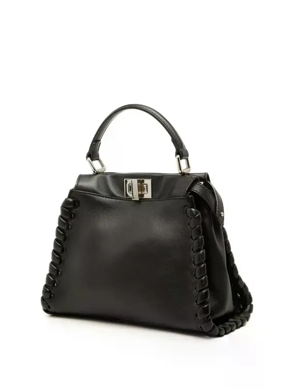 Fendi 2000-2010 Mini Leather Lace Up Peekaboo Iconic Satchel