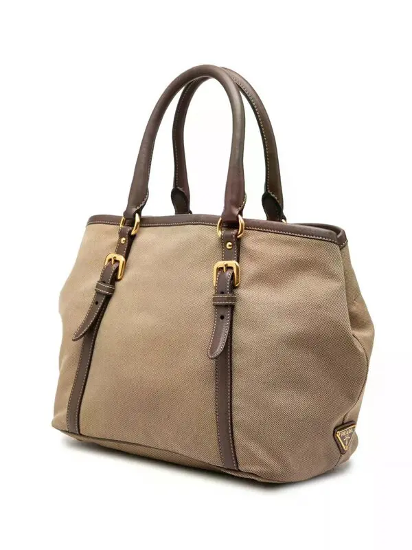 Prada 2000-2013 Canvas Canapa Logo Bow Satchel