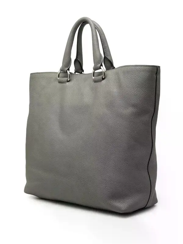 Prada 2000-2026 Vitello Daino Open Convertible Tote Satchel - Grey