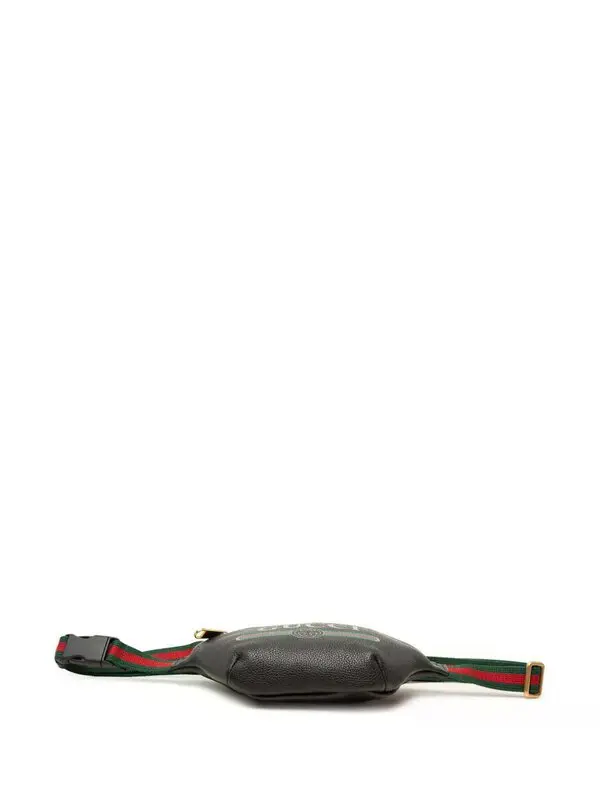 Gucci 2000-2015 Small Grained Calfskin Web Logo Belt Bag