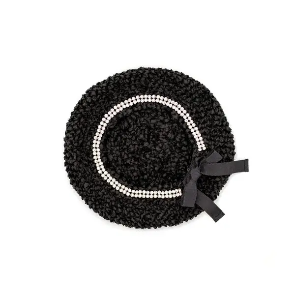 VICTORIA SLAVINSKAIA Silk Beret With Crystal Rhinestones