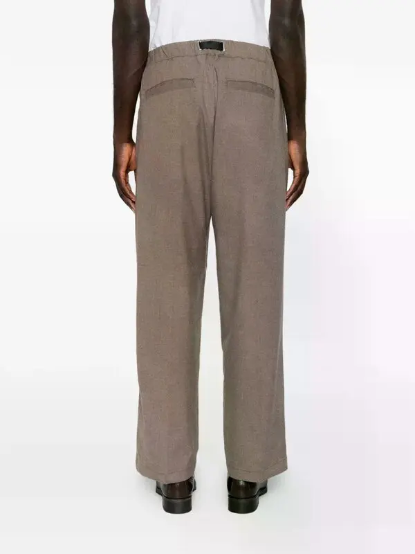 WHITE SAND Belted Pleated Trousers