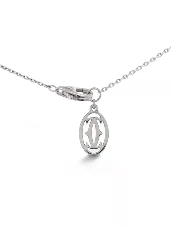 Cartier Cross Pendant 18k White Gold With Diamonds Necklace - Silver