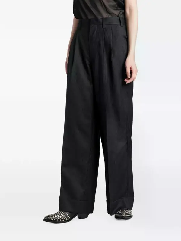 Junya Watanabe Pinstripe-pattern Turn-up Trousers