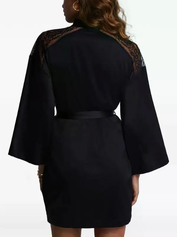 AUBADE Lace-panelled Dressing Gown - Black